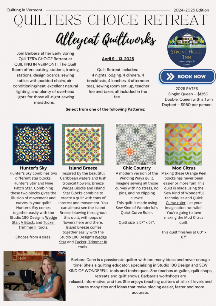 Alleycat Spring Quilting Retreat @ The Strong House Inn